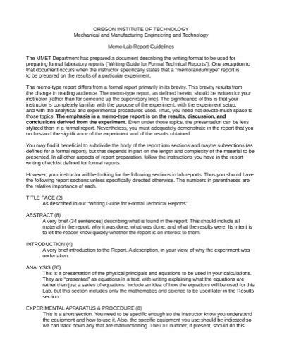 Memo Report Format Pdf