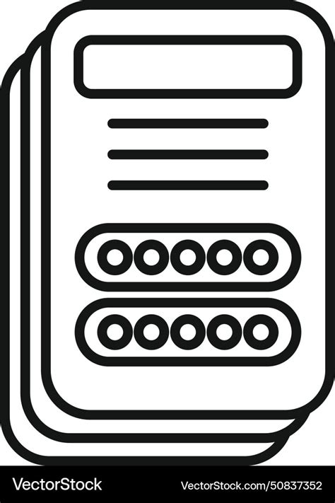 Document Password Icon Outline Access Royalty Free Vector