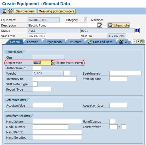 Sap Pm How To Create Equipment In Sap