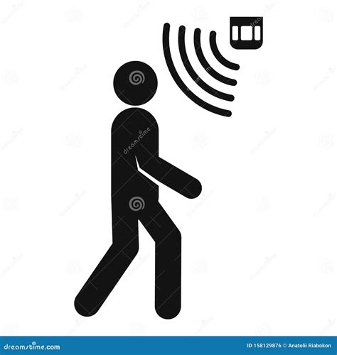 people motion sensor icon simple style stock vector illustration of