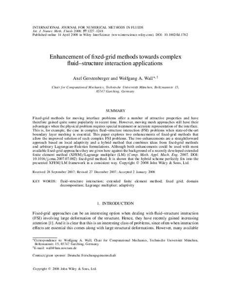 pdf enhancement of fixed‐grid methods towards complex fluid structure