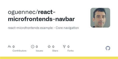 github oguennec react microfrontends navbar react microfrontends