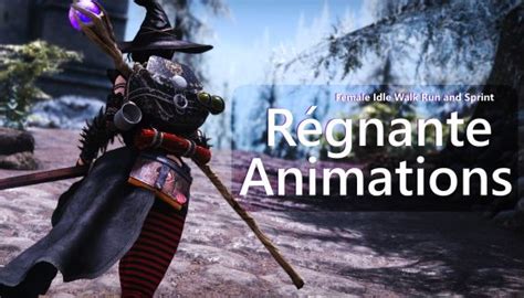 Regnante Animations Female Idle Walk Run And Sprint Aio Oar Movement モーション Skyrim Special
