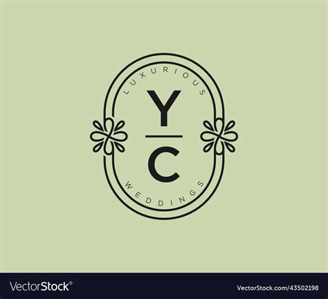 Yc Initials Letter Wedding Monogram Logos Vector Image