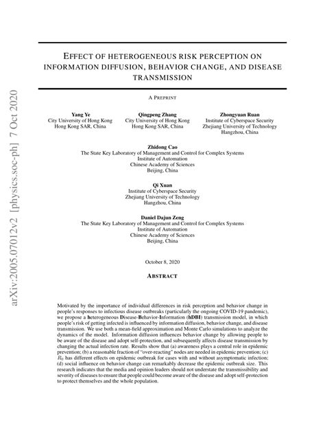 Pdf Modeling The Heterogeneous Disease Behavior Information Dynamics During Epidemics