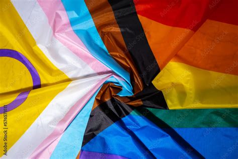 Rainbow Lgbtqia Flag Made From Silk Material Happy Pride Month Symbol