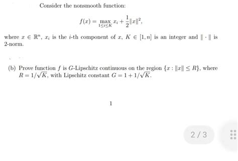 Solved Consider The Nonsmooth Function 1 Fx Max Li