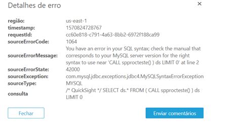 Tsqlmaster Aws Quicksight Cant Execute Mysql Procedure