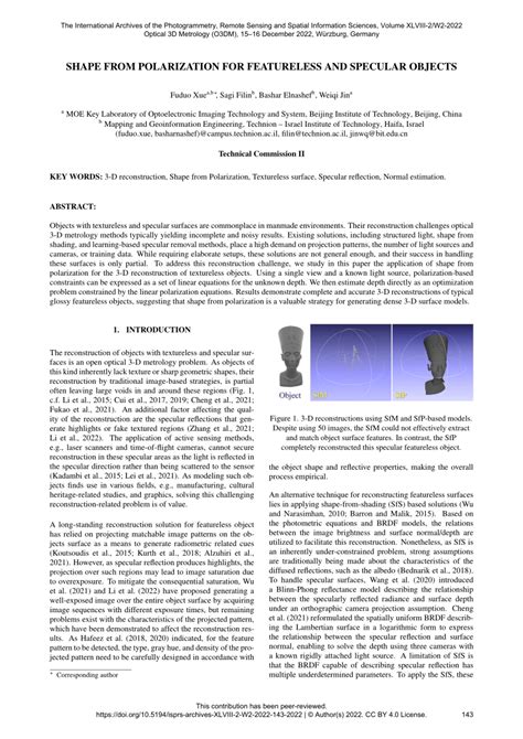 Pdf Shape From Polarization For Featureless And Specular Objects