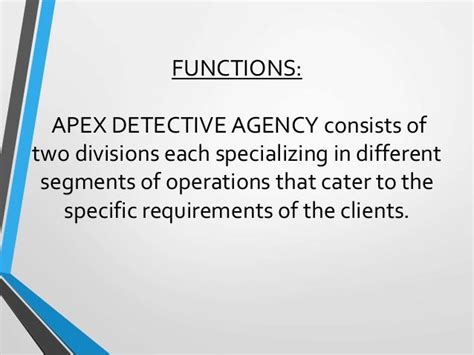 apex the profile of a detective ppt