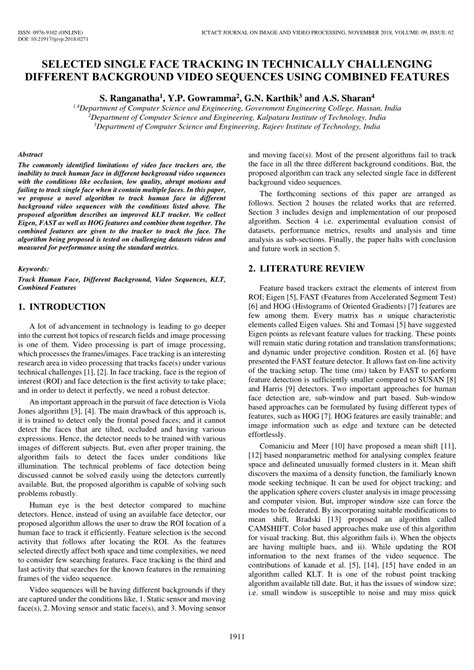 Pdf Selected Single Face Tracking In Technically Challenging