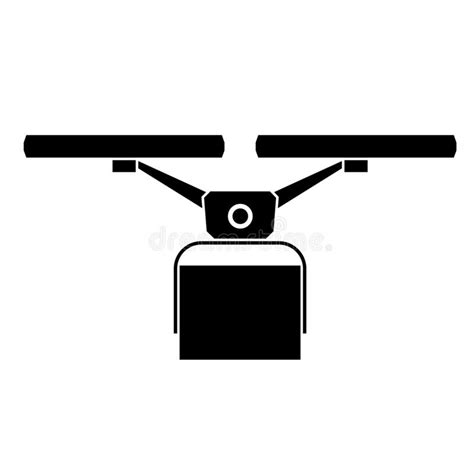 Quadcopter Front View Vector Flat Icon Drone Air Remote Control Camera Stock Vector