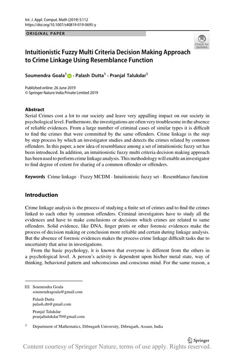 Intuitionistic Fuzzy Multi Criteria Decision Making Approach To Crime