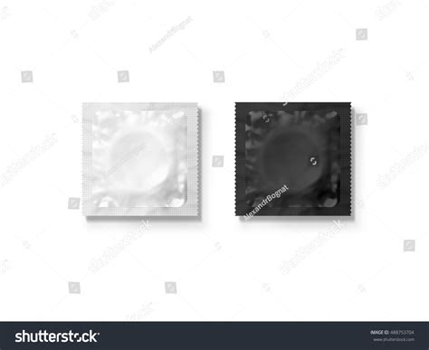 Blank White Black Condom Packet Mockup Stock Illustration 488753704