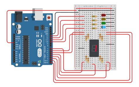 Circuit Design Copy Of Counter 03a 0 3 4leds 7seg Tinkercad