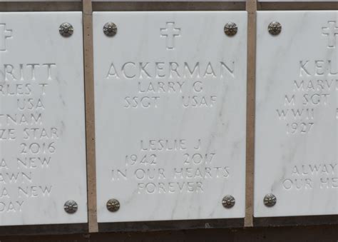 Leslie J Ackerman 1942 2017 Find A Grave Memorial