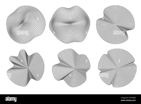 Organic Tree Rings Pattern Wooden Topography Circles Abstract Concentric Lines Rippled Wavy