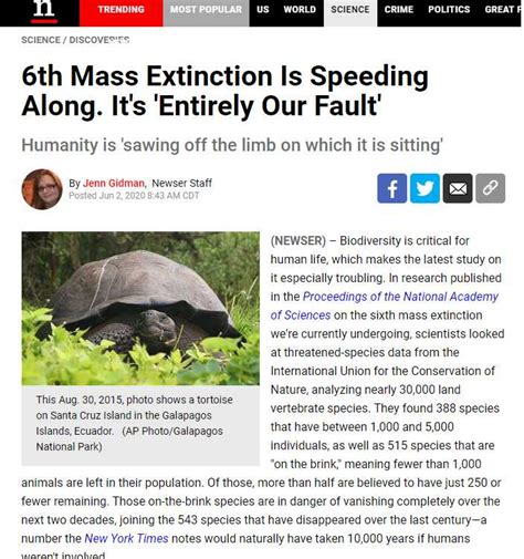 第6次大滅絕降臨？ 聯合國稱人類迫使物種瀕危 百萬種生物數十年內恐滅絕 國際 Ctwant