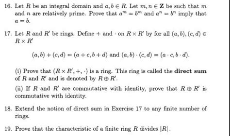 Solved Let R Be An Integral Domain And A BinR Let M NinZ Chegg
