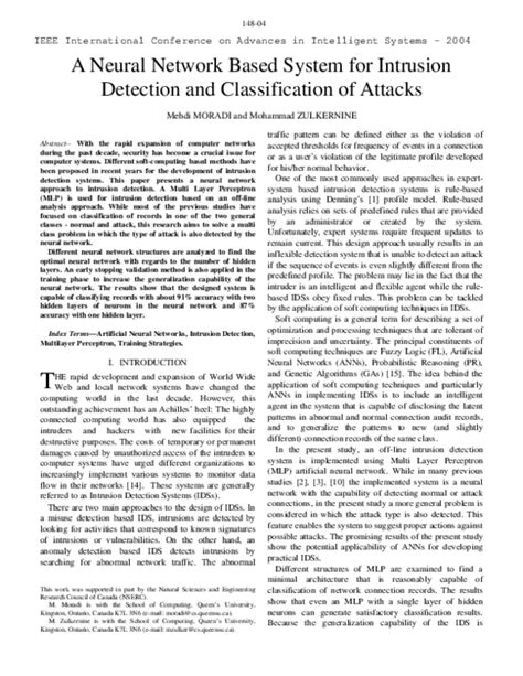 Pdf A Neural Network Based System For Intrusion Detection And Classification Of Attacks
