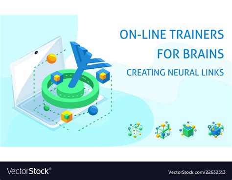 Isometric Brain Development Concept Creating Neur Vector Image