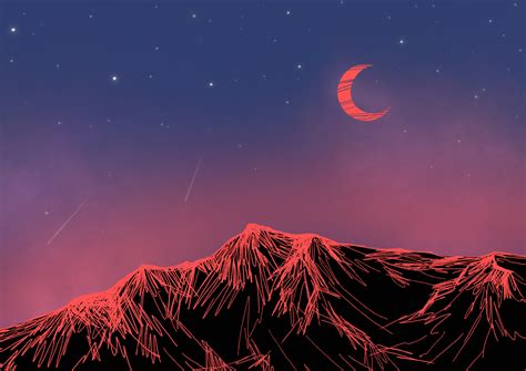 Иллюстрация Звездопад на Таганае в стиле живопись