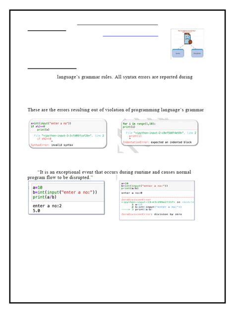 Exception Handling In Python Pdf Computer Program Programming