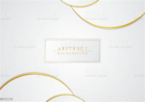 Luxury Circle Shape Overlap Layer Design White Background And Pattern Style Stock Illustration