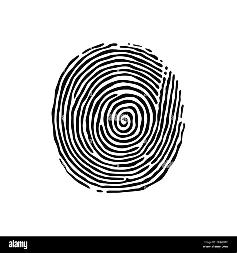 Fingerprint Secure Security Logo Icon On White Background Vector Illustration Stock Vector