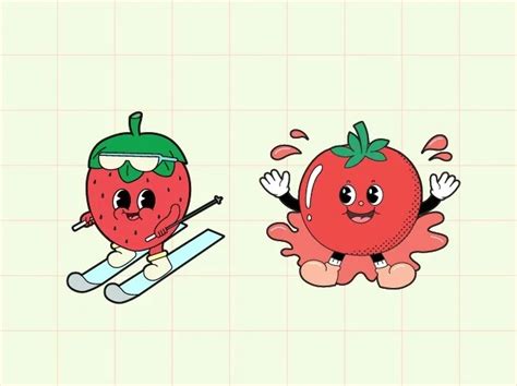 힙한 빈티지 레트로 캐릭터 일러스트 그려 드립니다 크몽