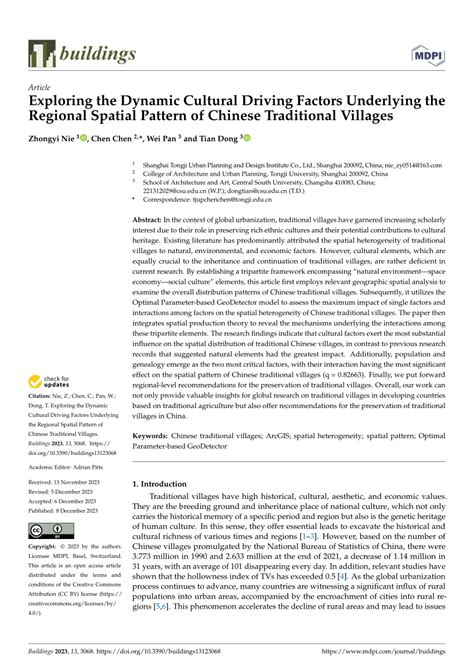 Pdf Exploring The Dynamic Cultural Driving Factors Underlying The Regional Spatial Pattern Of