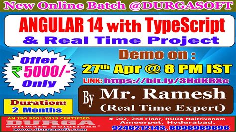 Angular 14 With Typescript Online Training Durgasoft Youtube