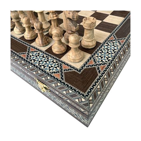 Juego Completo De Caja Tablero De Ajedrez Alhambra Con Piezas Staunton