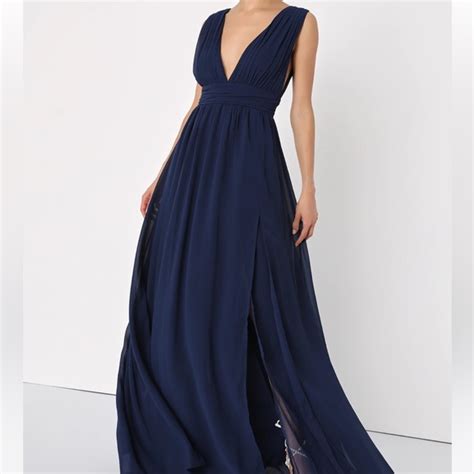 Lulus Dresses Lulus Navy Heavenly Hues Navy Blue Maxi Dress Poshmark