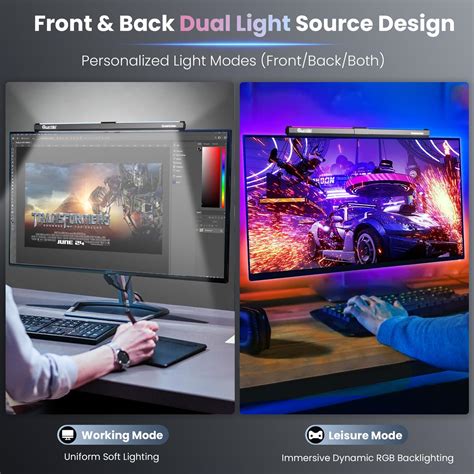 Monitor Light Rgb Backlight Eye Care Dual Light Computer Light Bar Gaming Home
