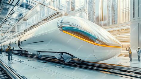 Workers Installing Smart Technology For Highspeed Rail Signaling Systems Enhancing Network