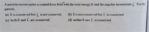 a particle moves under a central force field with the total energy e and