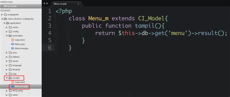 Cara Membuat Menu Dinamis Menggunakan Codeigniter Dan Mysql Kursus