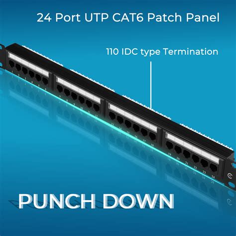 Buy Patch Panel 24 Port Cat6 10G Support Rapink Network Patch Panel UTP 19 Inch Wallmount Or