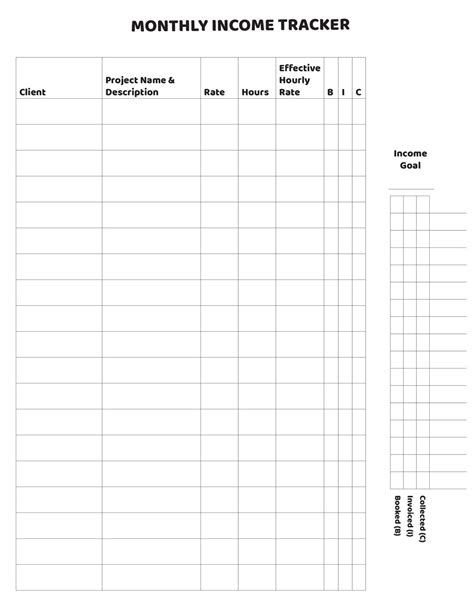 Freelance Income Tracker Printable Income Tracker For Creatives Writers Designers And More