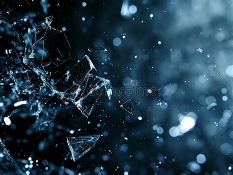 Glass Exploding In Slow Motion With Fragments Suspended In Mid Air
