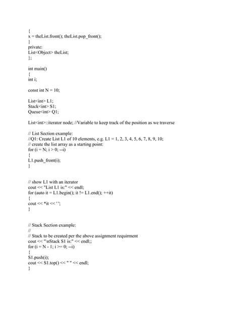Lab 3 Objective Experiment With Lists Stacks And Queues Simulate Docx
