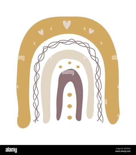 Cute Boho Rainbow In Minimal Style Stock Vector Image And Art Alamy