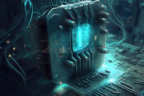 The Futuristic Cybernetic Circuitry Generative Ai Stock Illustration Illustration Of