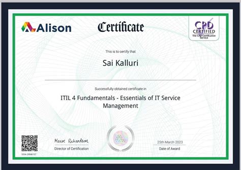 Itilfoundation Itilcertification Itil Itilcertified Management Itil4… Sai Kalyan Kalluri
