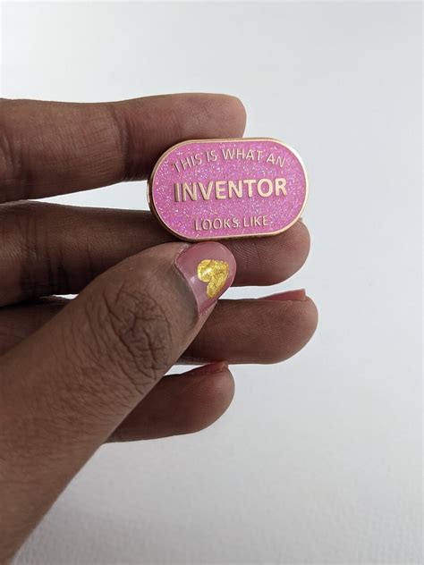 This Is What An Inventor Looks Like Enamel Pin Badge Pink Glitter Rose Gold Etsy