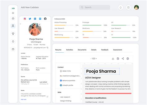 Candidate Profile Screen Behance