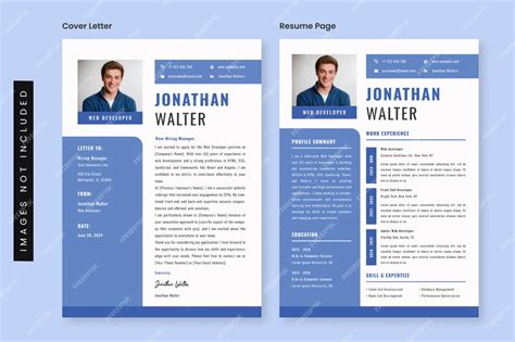 Premium Vector Cv Resume Web Developer Template
