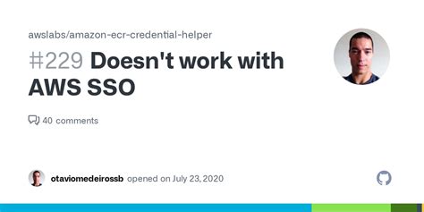 Doesnt Work With Aws Sso · Issue 229 · Awslabsamazon Ecr Credential Helper · Github