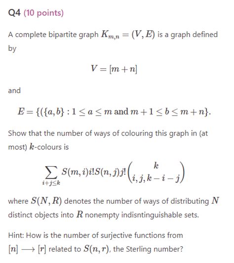 solved q4 10 ﻿points a complete bipartite graph km n v e